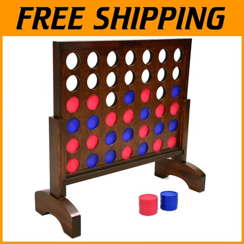 Wooden 2 Foot Wide Giant 4 in A Row Game - Fun Indoors & Outdoors with ...