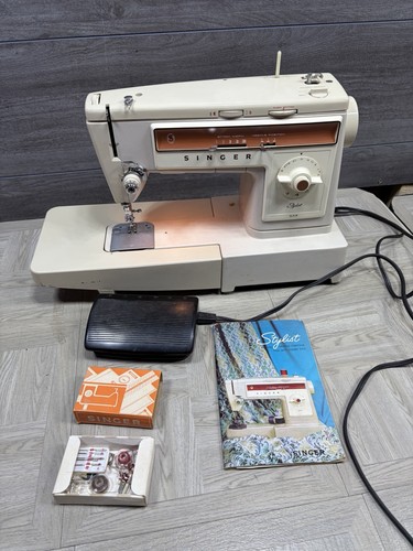 1970s Singer Stylist 543 Sewing Machine + Pedal, Accessories & Manual ...