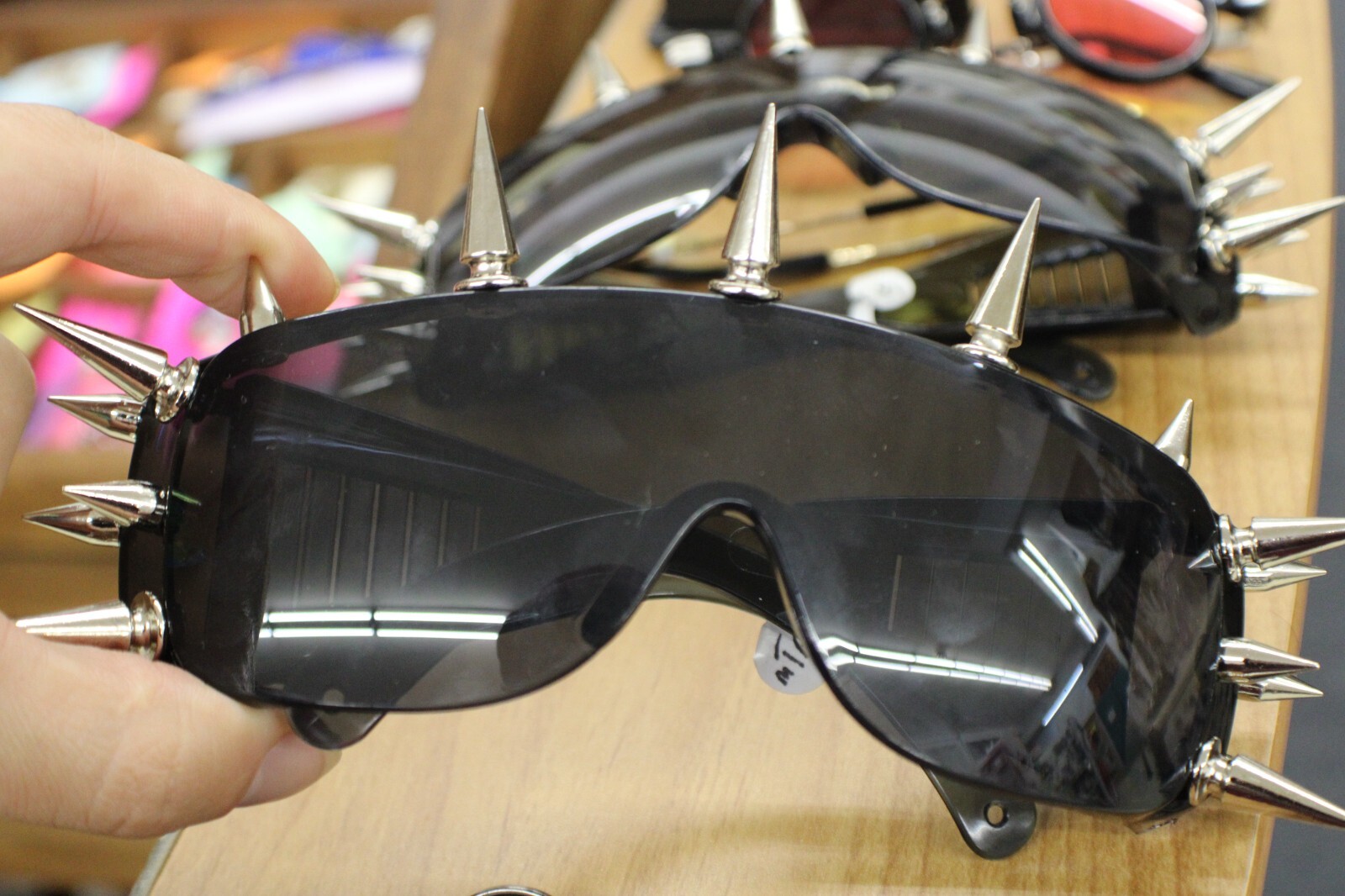 Vintage 1980s Punk Themed Sunglasses with Spikes - Gem