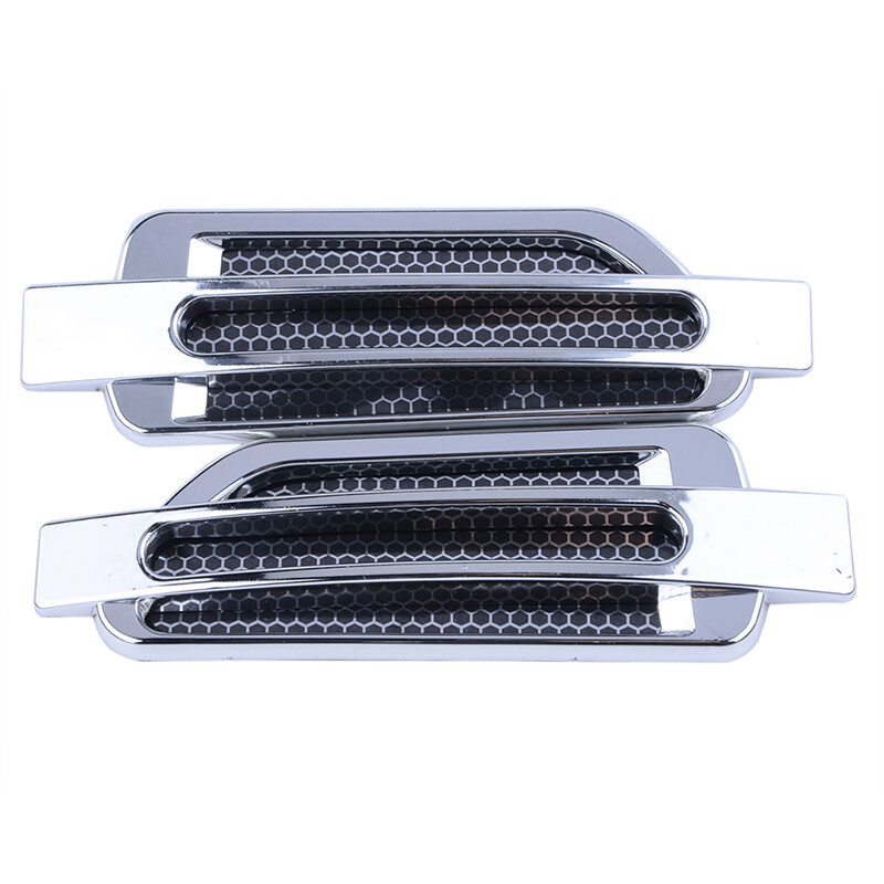 Chrome Car Auto Bonnet Air Intake Flow Side Fender Vent Hood Scoop ...