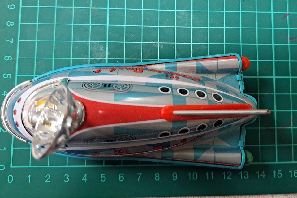 Rocket Tin Toy - Cute Retro Space Rocket Metal Toy - Vintage ...