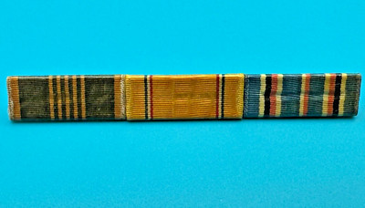 WWII WW2 US 1/2" Three Ribbon Bars (Commendation, American Def., Camp ...