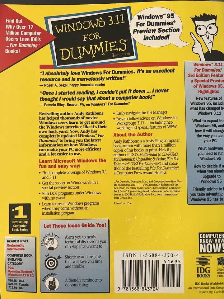 Windows 3.11 for Dummies A Reference for the Rest of Us 1995 | eBay