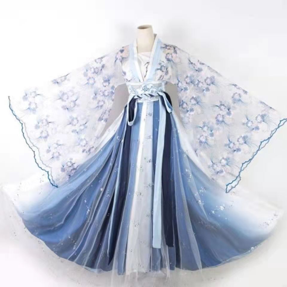 Traditional Chinese Women Flower Hanfu Dress Ancient Costume Tang ...