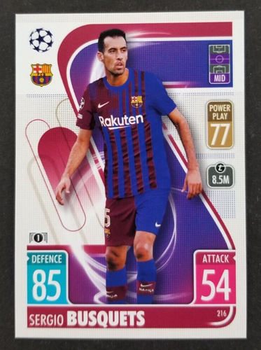Sergio Busquets 2021-2022 Topps Match Attax Soccer Card #216 (NM) | eBay