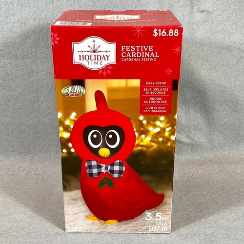 Holiday Time Festive Cardinal Christmas Airblown Inflatable 3.5 ft NIB ...