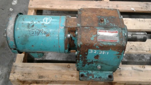 GE AC MOTOR with Gearbox Speed Reducer 1.5 HP 1725 RPM 230/460V ...