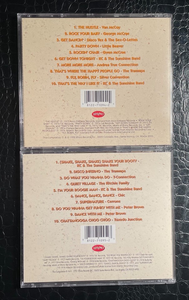 DISCO HITS VOL. 1 & 2 Rhino K.C. & The Sunshine Band CHIC Cerrone MINT ...