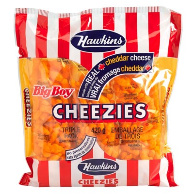 Hawkin's Cheezies (420g) Bags Corn Cheddar Snacks Made in Canada Big ...