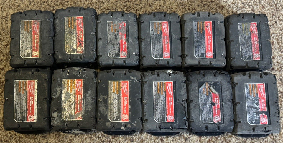 12 USED MILWAUKEE 5.0 amp M18 RED LITHIUM BATTERY PACKS | eBay