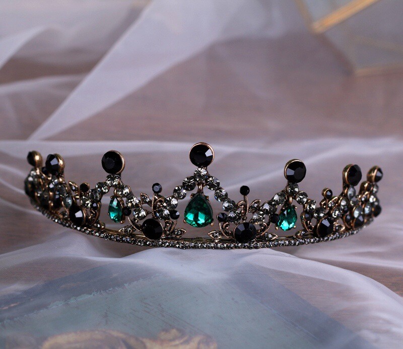 55 Styles Green Crystal Queen Princess Tiara Crown Wedding Princess For ...
