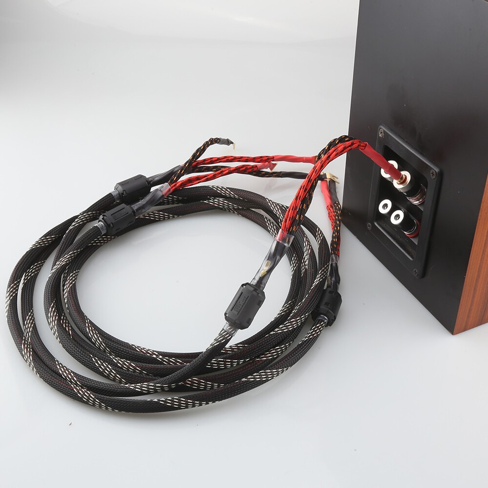 Pair 12AWG OCC HiFi Speaker Wire 16 Strand Braided Pure Copper ...