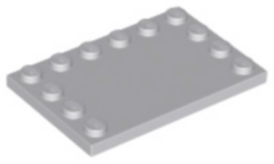 LEGO 6180 LIGHT BLUISH GRAY Tile, Modified 4 x 6 with Studs on Edges | eBay