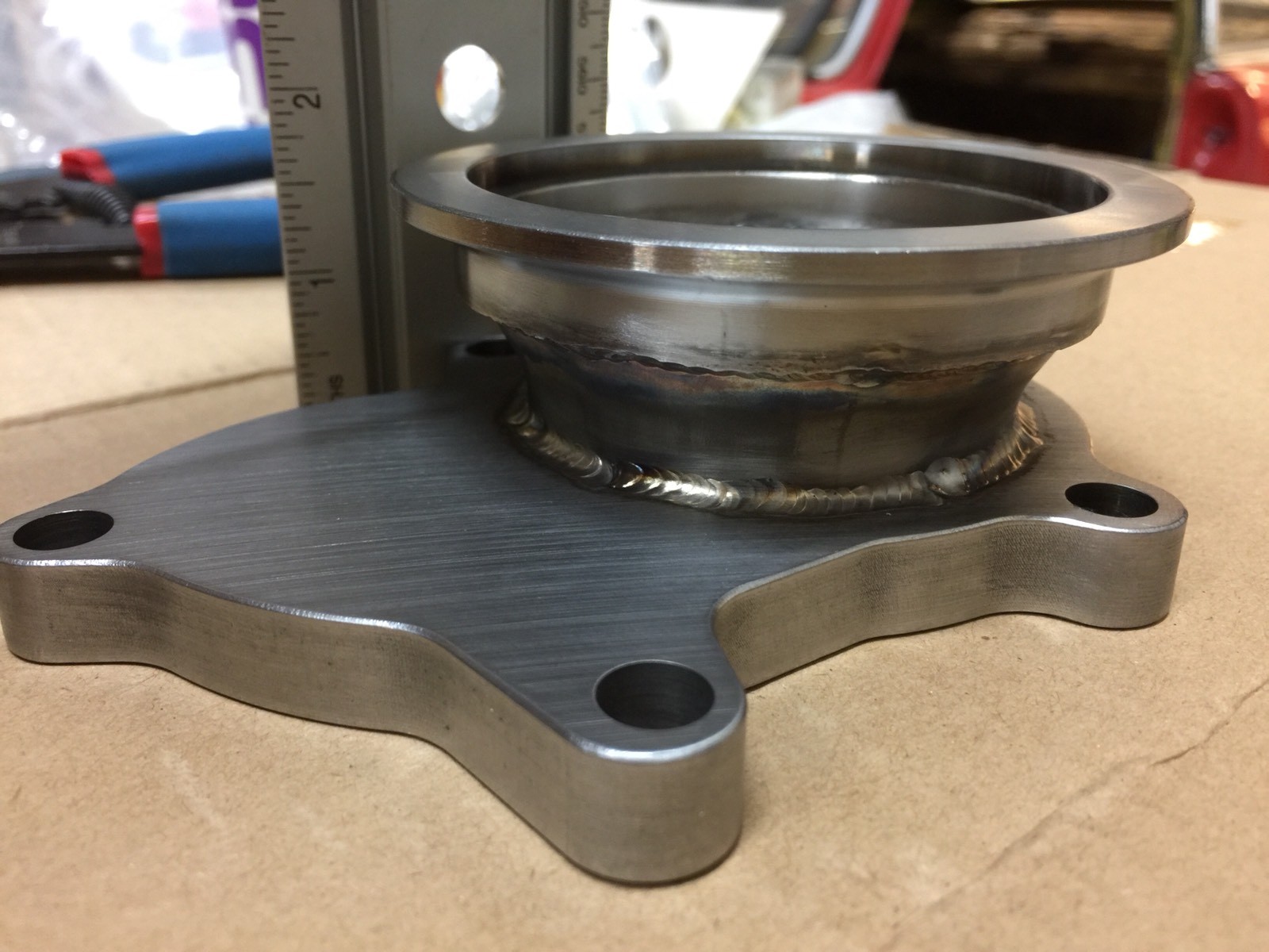V-band Adapter, T3 5 Bolt (Ford Style) to 3" V-Band (with 3.75" Flange ...