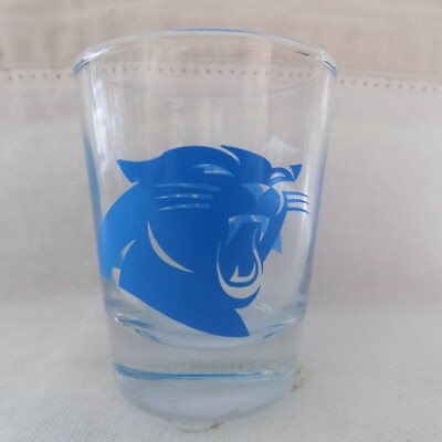 NFL Carolina Panthers Team Color and Panther Logo Shot Glass 2 OZ Glass ...