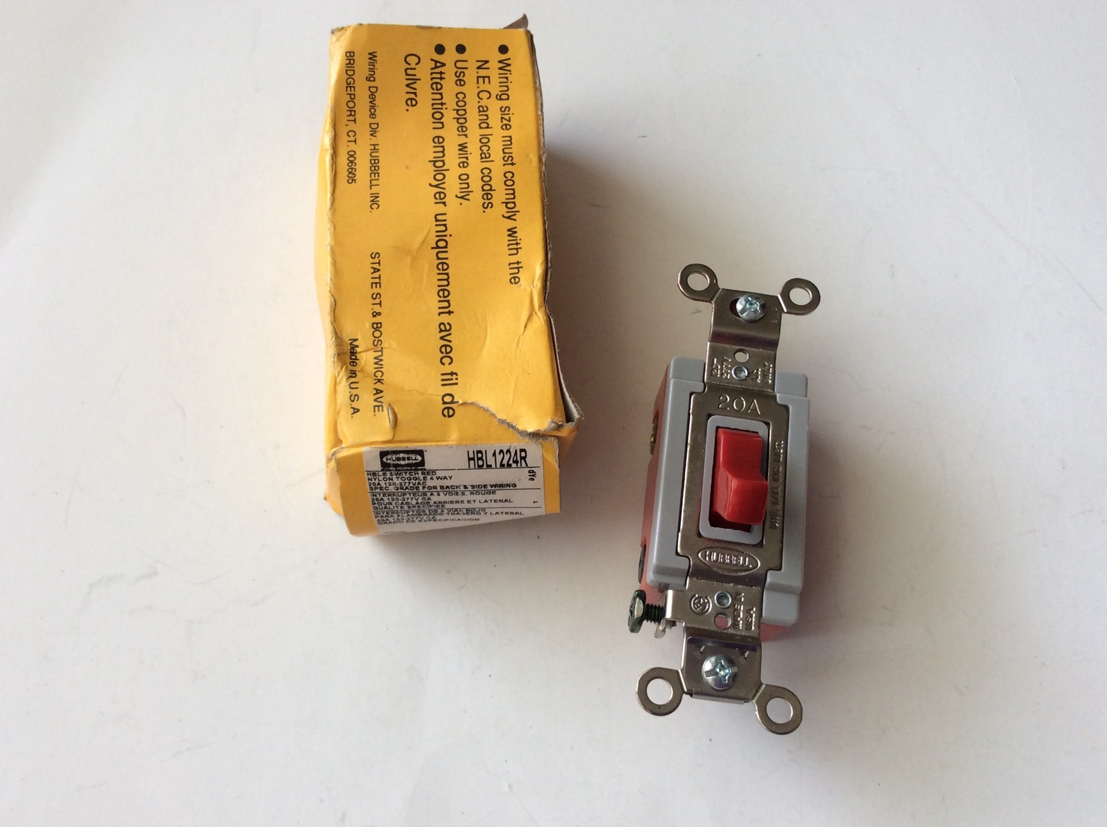 Hubbell HBL1224R, 4 Way, Toggle Switch, Red | eBay