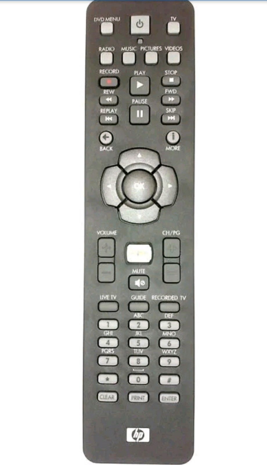 Genuine HP 5069-8344 Media Center Remote Control HP Remote Windows DVD ...