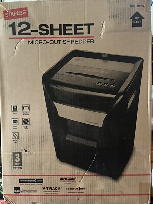 Staples 12-Sheet Micro-Cut Personal Shredder (spl-tmc12a) Brand New NIB ...