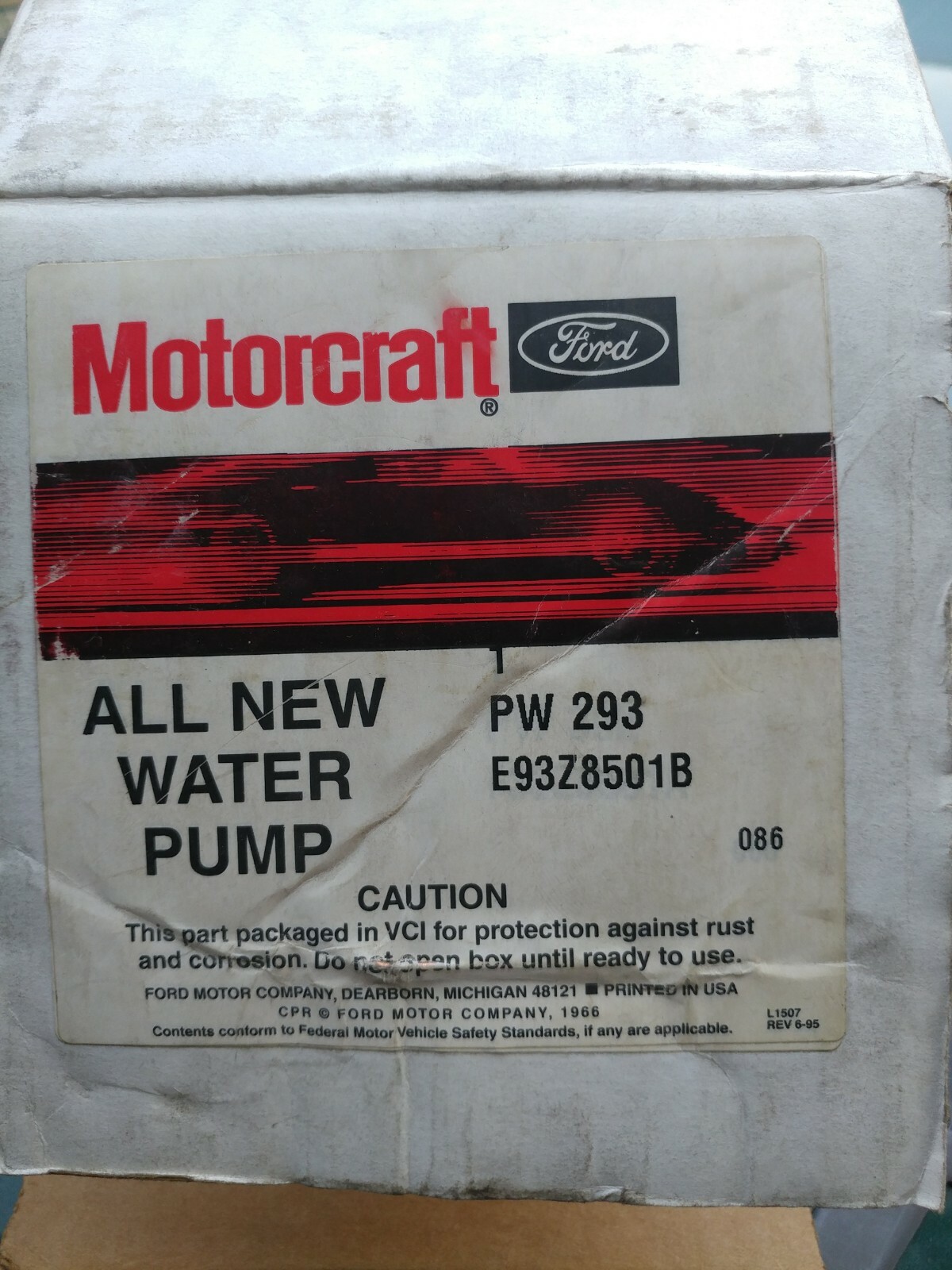 Ford Motorcraft Water Pump Tempo Mercury Topaz 4 cyl 2.3 HSC 1989 1991 ...