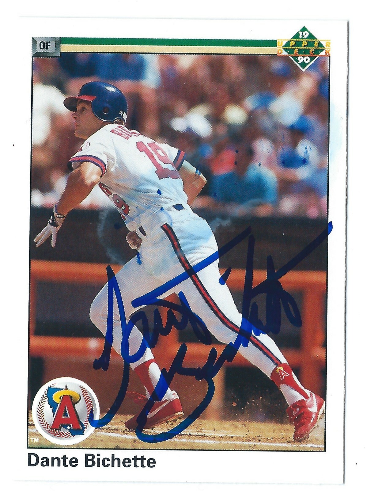 Dante Bichette signed 1990 Upper Deck baseball card California Angels ...