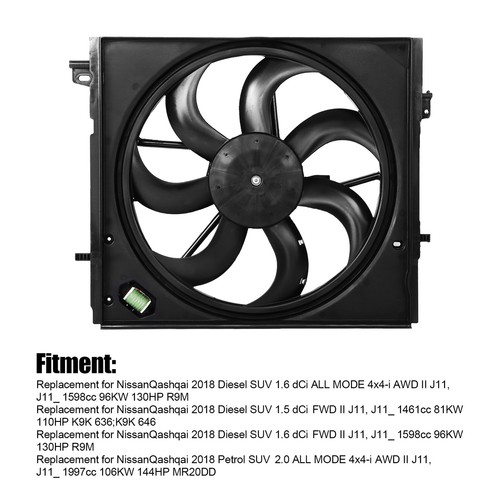 Engine Cooling Fan Assembly 214814EA0A For Qashqai 2018 Diesel SUV 1.6 ...