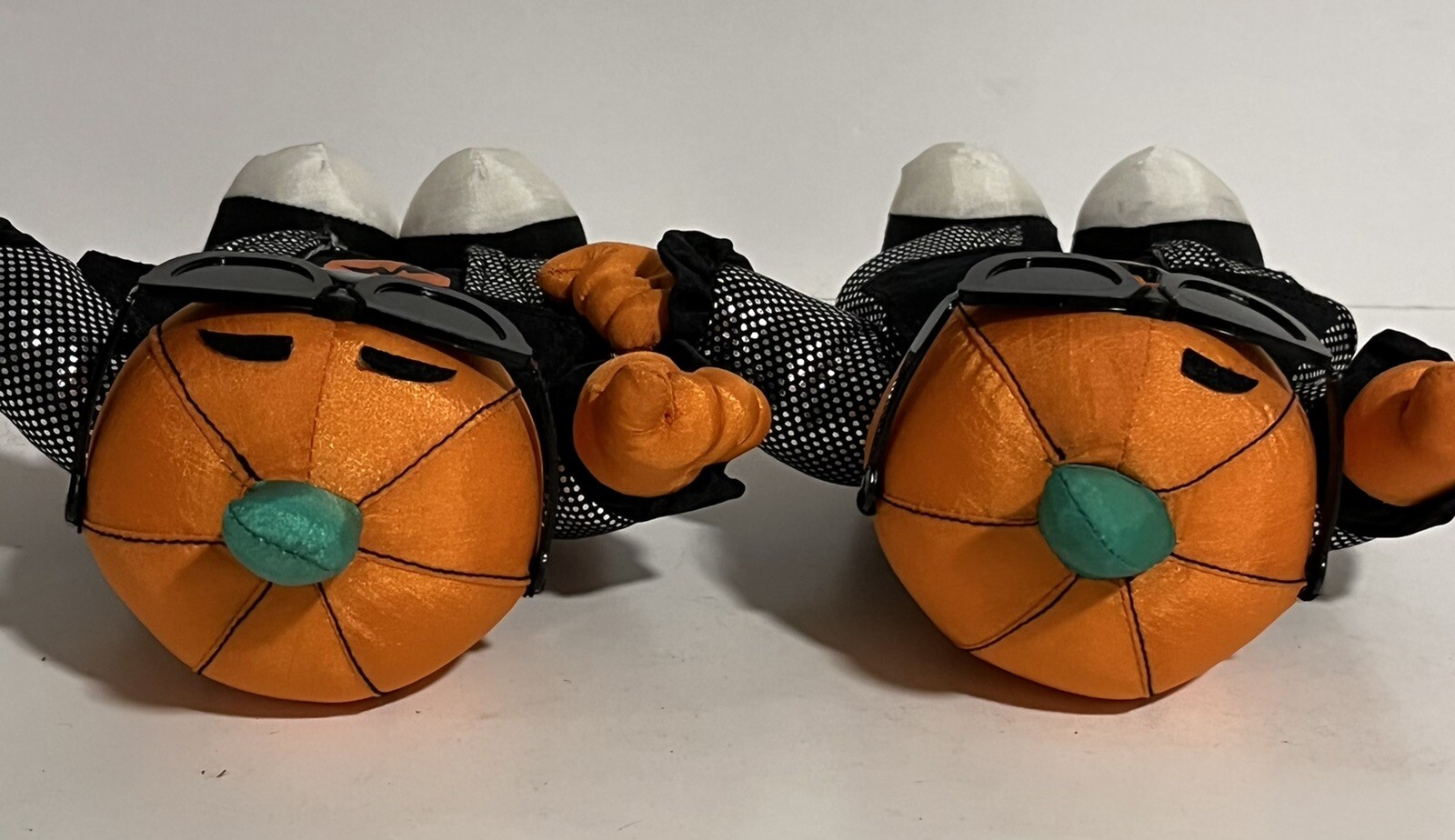 Two Halloween Plush Pumpkin Head "Cool Guy" W/ Sound Great American Fun ...