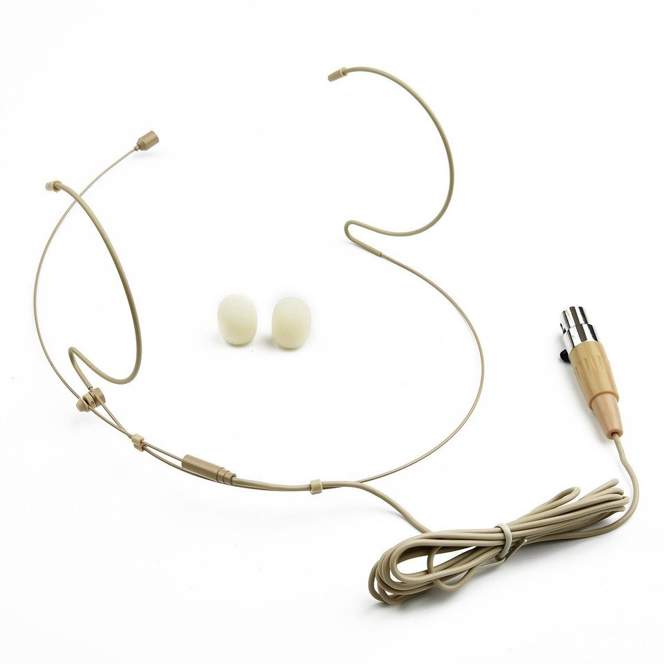 Professional Beige Ear Hook Headset Microphone & Cover For Head Worn ...
