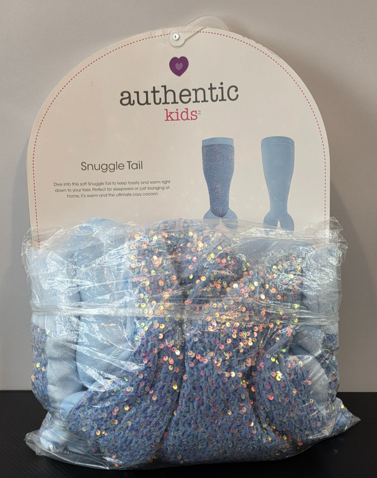 Authentic Kids Blue Iridescent Sequin Embellished Mermaid Snuggle Tail ...