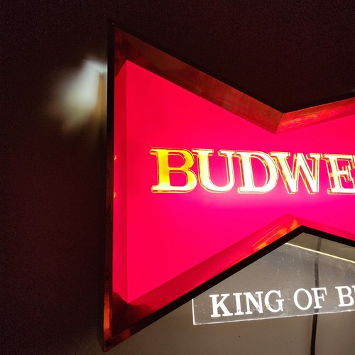 Vintage 1970s Budweiser Beer Lighted Bowtie Window Sign Light King Of ...