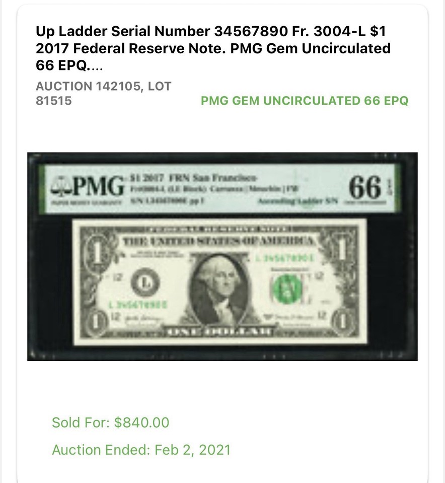 Fancy Serial Ladder 34567890..see Photos For Comps | eBay