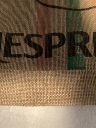 Nespresso Jute Tote Bag Shopper Faux Leather Handles 19"x 14" Limited ...