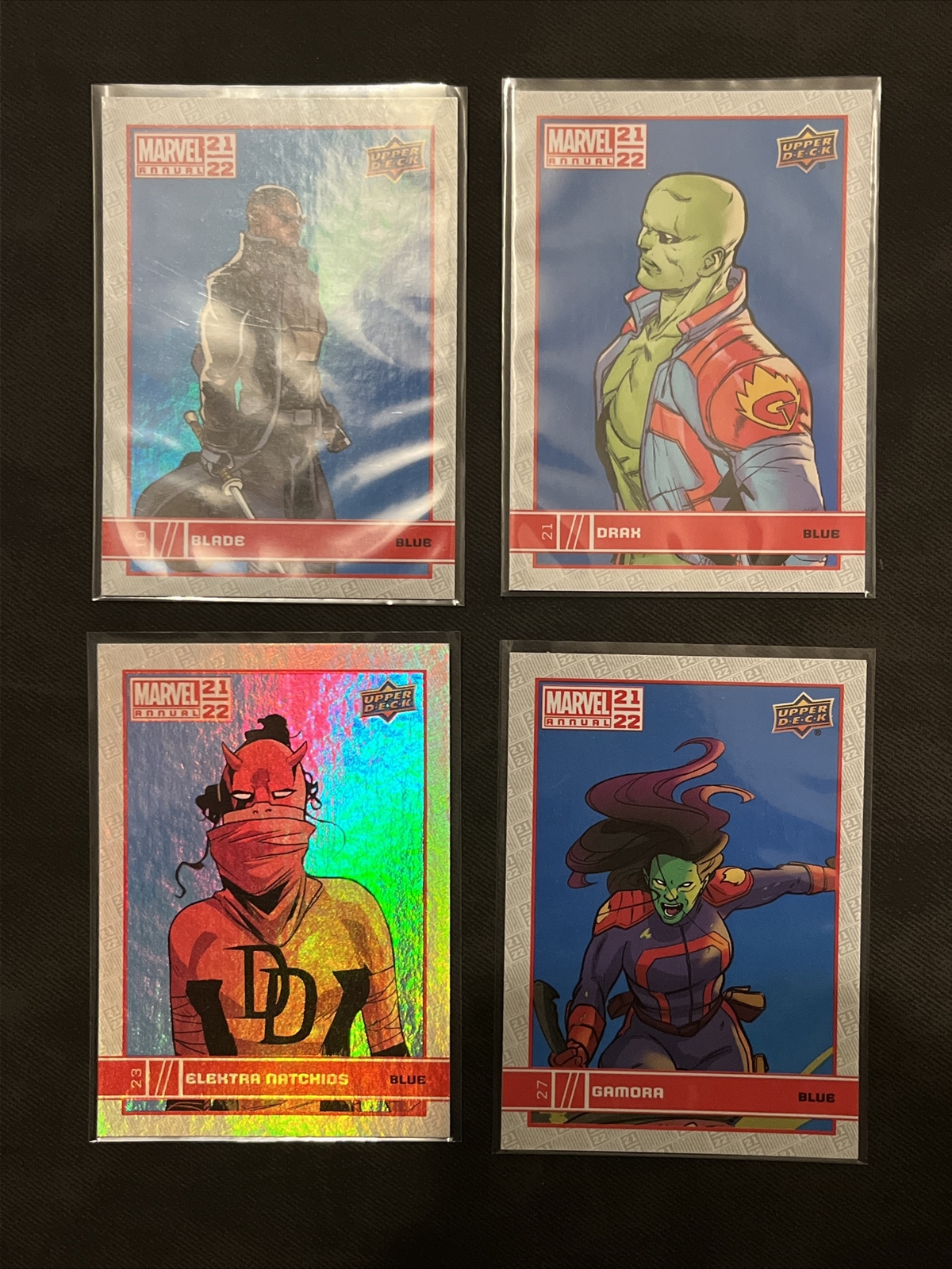 2021-22 Upper Deck Marvel Annual BLUE PARALLEL Cards Complete your set ...