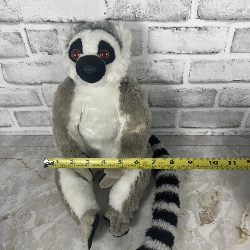 Wild Republic Plush Ring Tailed Lemur Realistic Stuffed Animal Toy 15 ...
