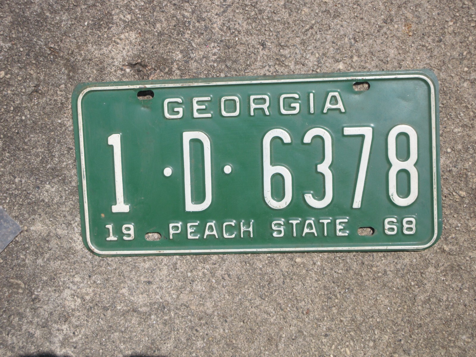 1968 Georgia License Plate GA Chevrolet Ford Dodge Fulton County 1 D ...