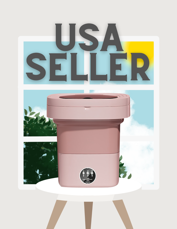 Mini Foldable Electric Washing Machine, Portable Pink Washing Machine ...