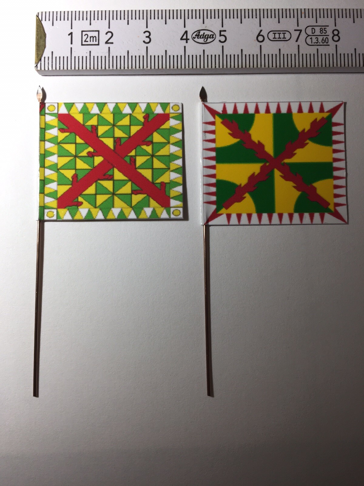 1042) 2x 25mm 28mm Renaissance TYW Spanish Tercio Infantry Regt. Flag ...