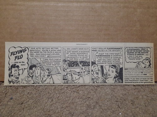 1941 Fleischmann Yeast Newspaper Comic Strip Ad Flying Flo / Circus Scene/ Clown | eBay