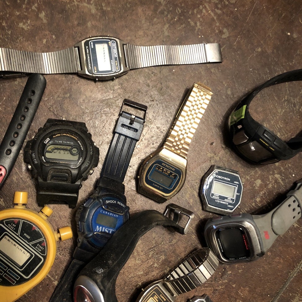 Lot of LED LCD Watches (for parts or repair) Untested As Found | eBay