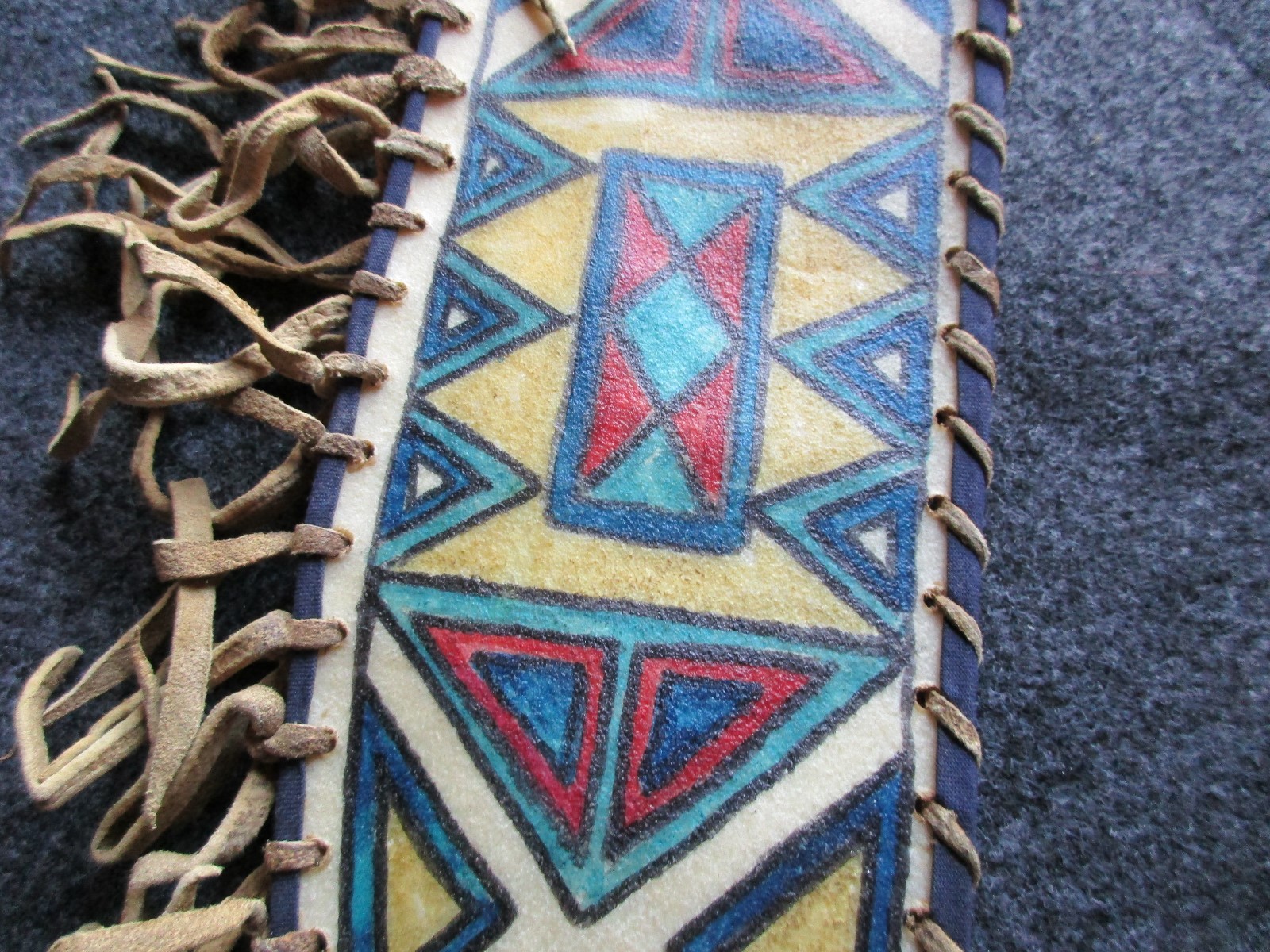 LEATHER SEWN PARFLECHE KNIFE SHEATH, NATIVE AMERICAN SHEATH BUF-1220* ...