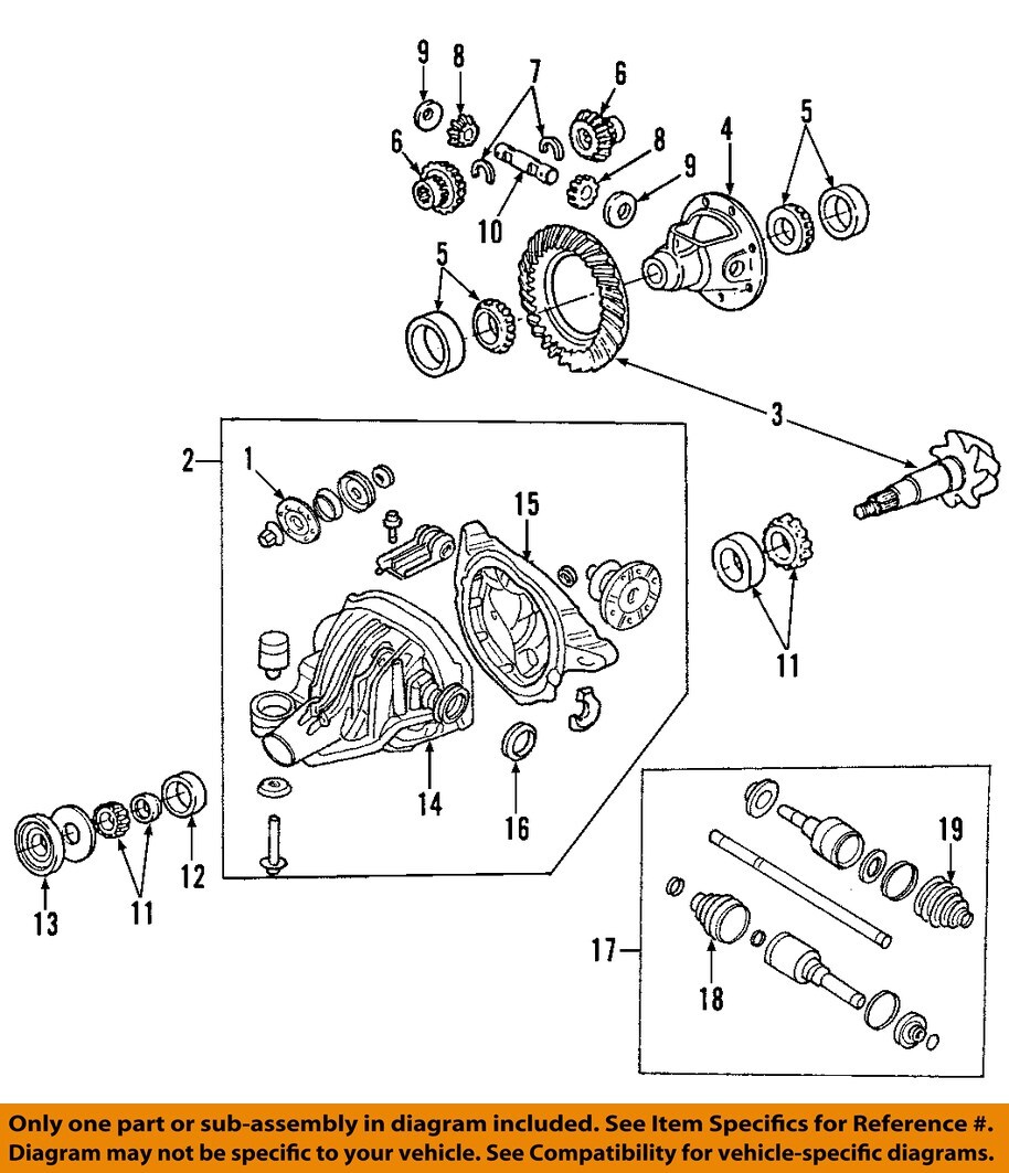 FORD OEM 02-10 Explorer Sport Trac Rear Suspension Axle Housing-Boot ...
