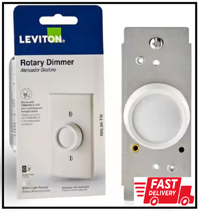 Trimatron 600-Watt Single-Pole Universal Rotary Dimmer White/Light ...