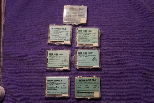 Lot of 7 Coltene ParaPost Plus packages. 55 para posts Titanium ...