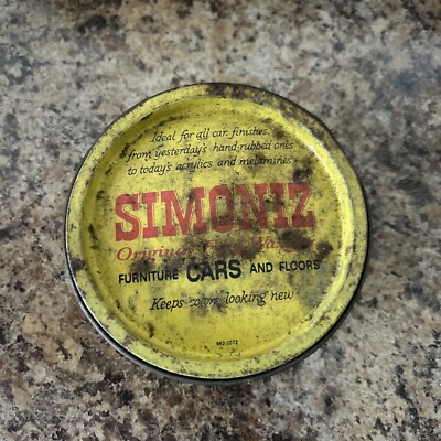 Vintage Simoniz Original Fine Wax 7 oz Cars Furniture & Floors Opened ...