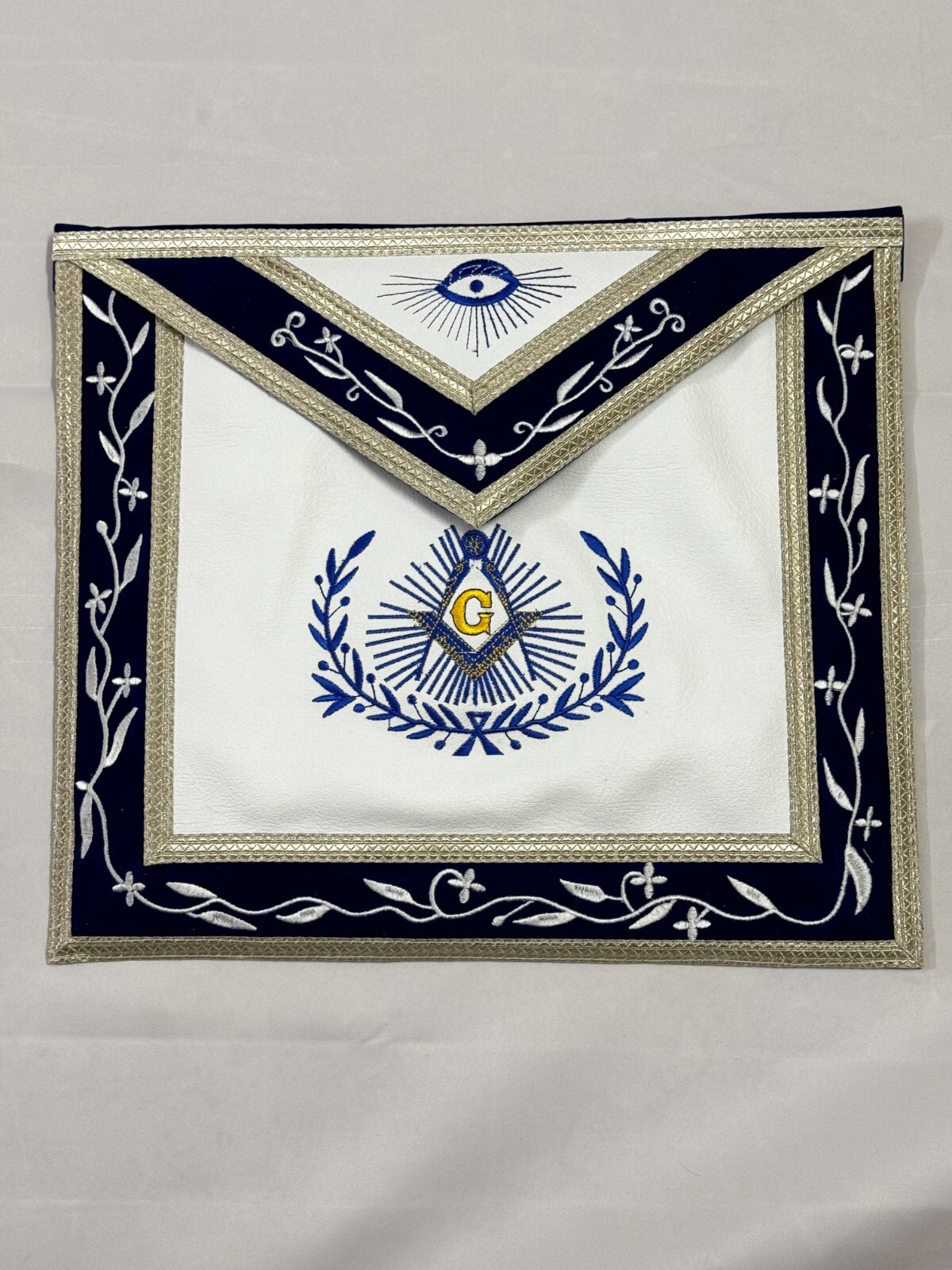 Masonic Blue Lodge Master Mason with Embroidered Border Masonic Apron ...
