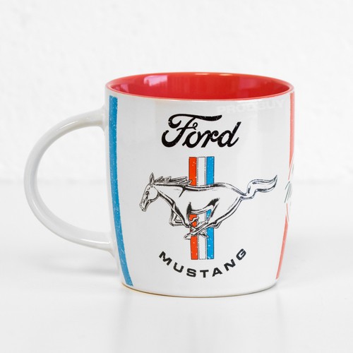 White Ford Mustang Coffee Mug 11oz Stoneware Ceramic Tea Cup ...