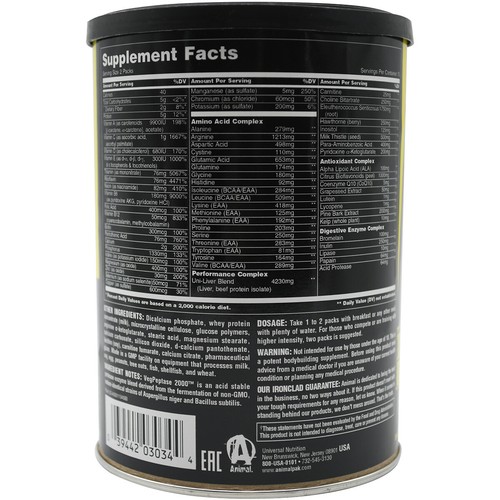 Universal Nutrition Animal Pak Dietary Supplement - 30 Packs | eBay