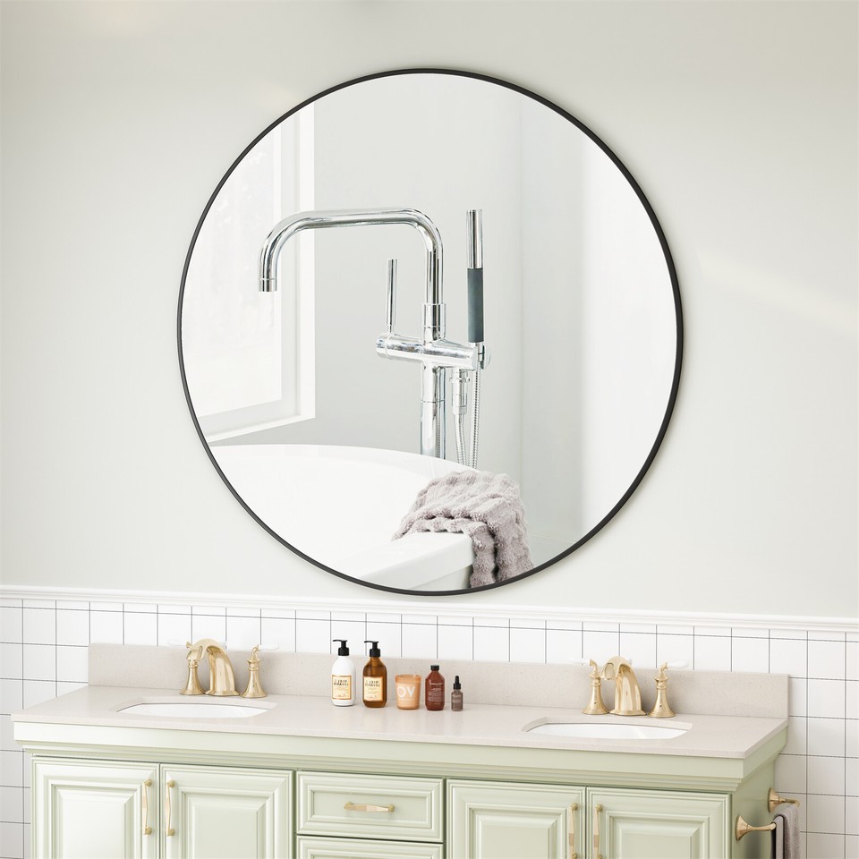 48" 42" 30" Round Mirror Wall Mirror Bathroom Circular Mirror with ...