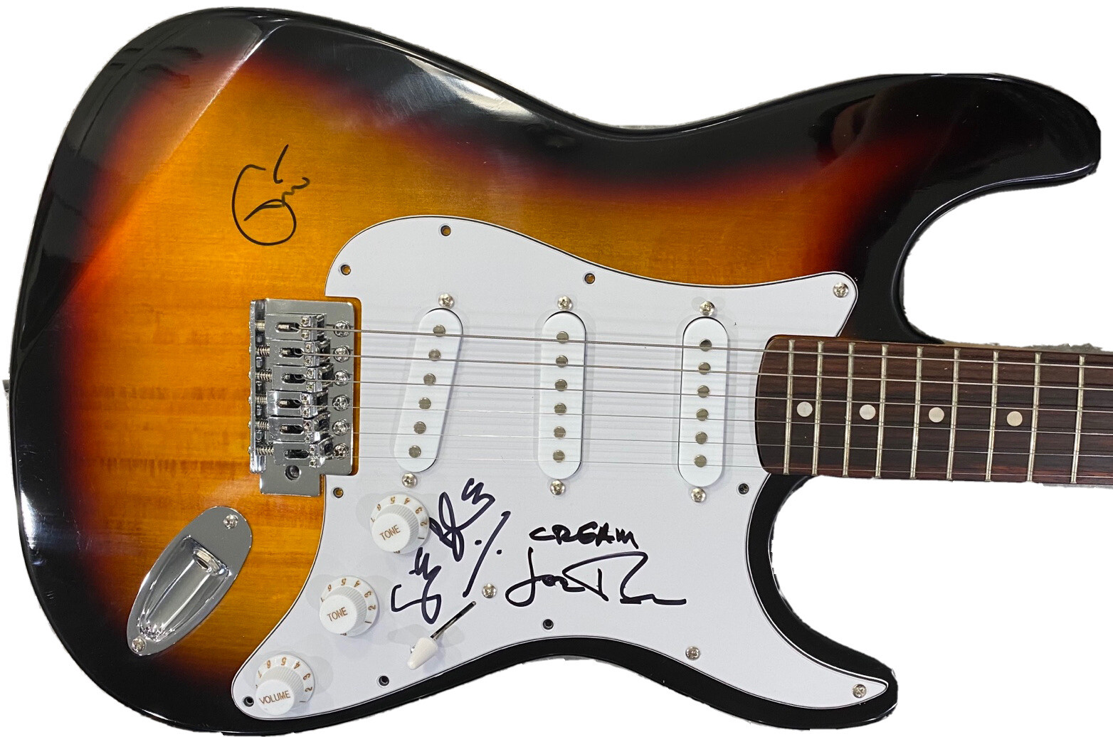Cream Signed Eric Clapton Autographed + J. Bruce & G. Baker Guitar JSA ...