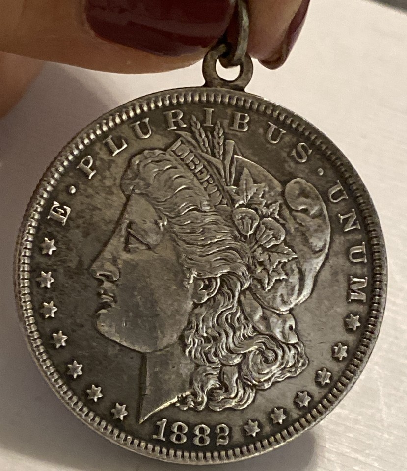 Vintage 1882 Morgan Silver Dollar Pendant OUTSTANDING! | eBay