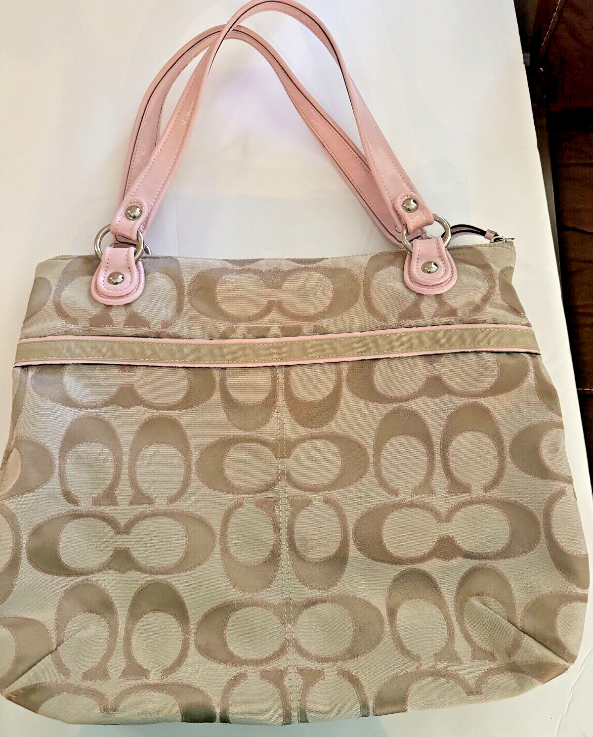 Coach Signature Tote with Pink Glitter and Pink Paten… - Gem